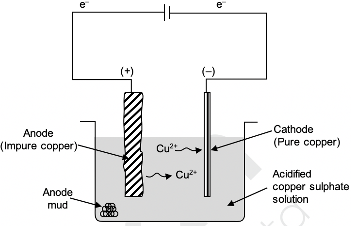 An electrolytic cell consists of (i) positively charged cathode (ii ...