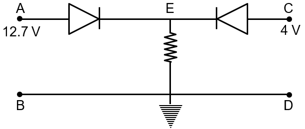 Both the diodes used in the circuit shown are assumed to be ideal and ...