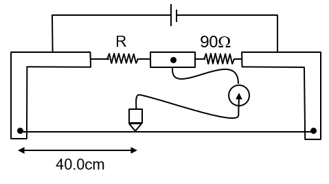 During an experiment with a metre bridge, the galvanometer shows a null ...