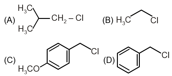 Increasing Order Of Reactivity Of The Following Compounds For Sn1 Substitution Is