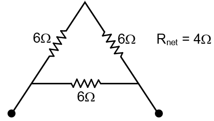 A uniform metallic wire has a resistance of 18Ω and is bent into an ...