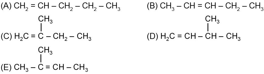 For molecular formula C5H10 following alkenes are possible. Answer ...