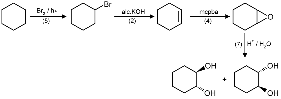 Following conversion can be achieved in four steps using four reagents ...