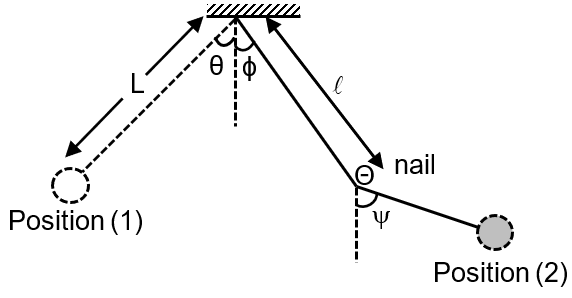 In figure, A sphere suspended from the ceiling starts from rest at ...