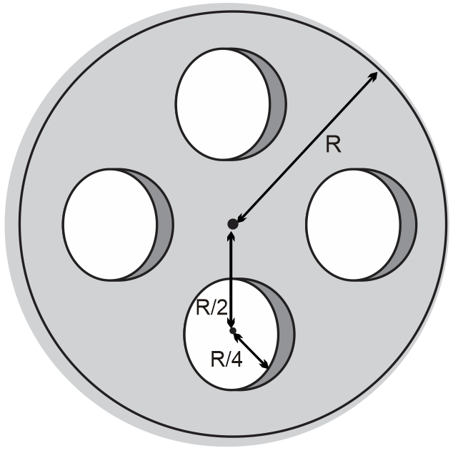 Find the moment of inertia (in kg-m2) of a flywheel of mass M made by ...