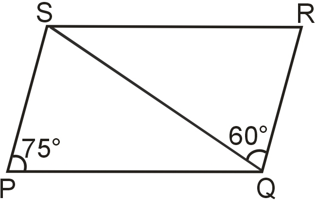 The given figure PQRS is a parallelogram. Then the values of ∠SQP and ∠ ... The given figure PQRS is a parallelogram. Then the values of ∠SQP and ∠ ...