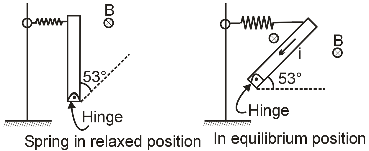 A thin uniform rod with negligible mass and length ℓ is attached to the ...